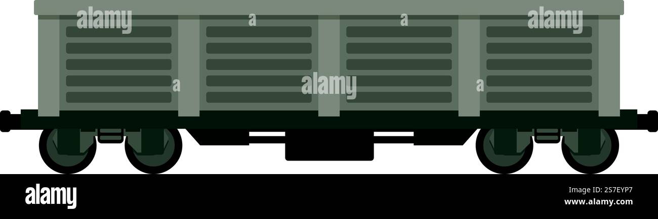 Steel cargo icon cartoon vector. Train wagon. Rail transportation ...