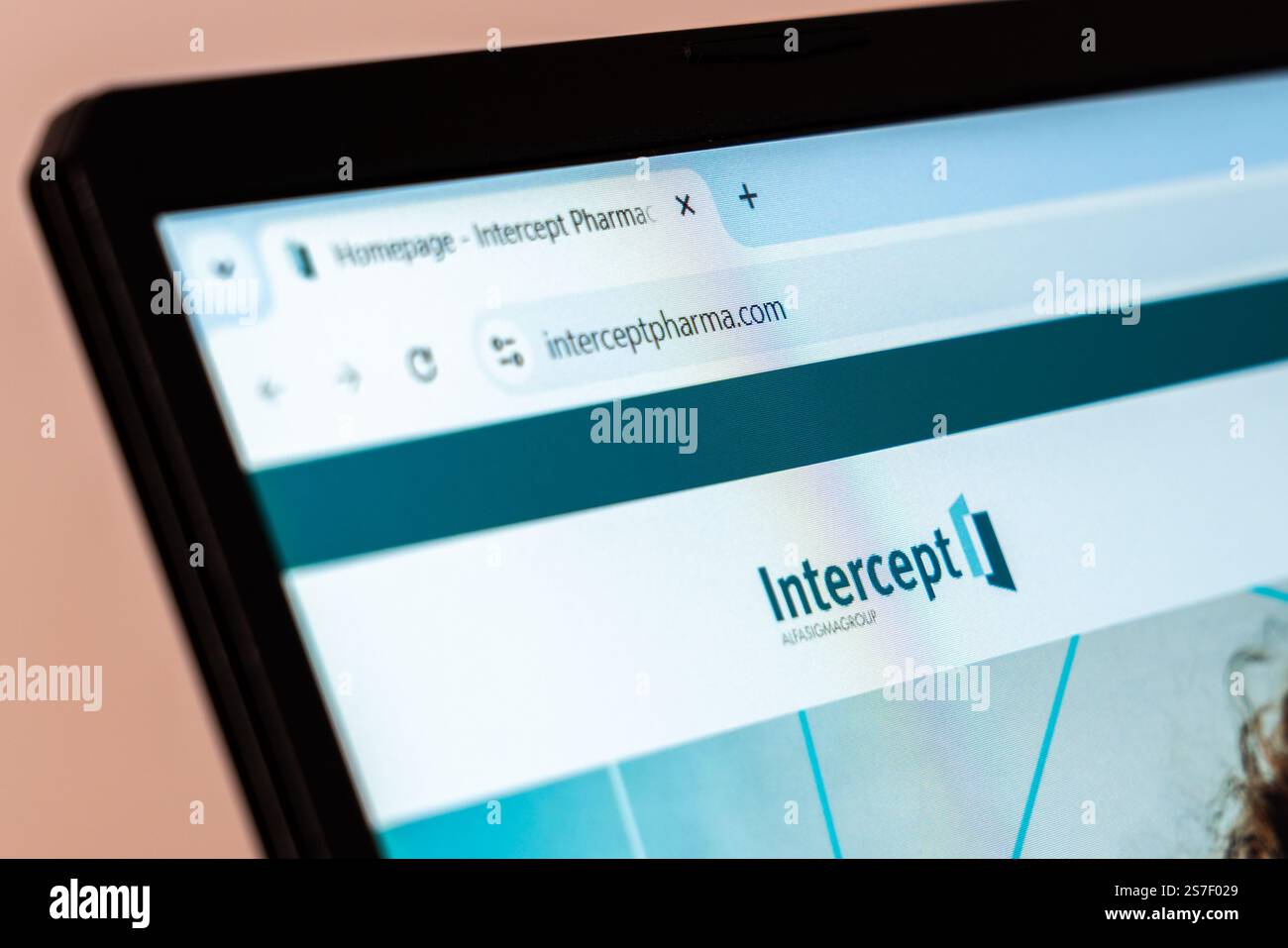 New York, USA - January 19, 2025: Intercept Pharmaceuticals website ...