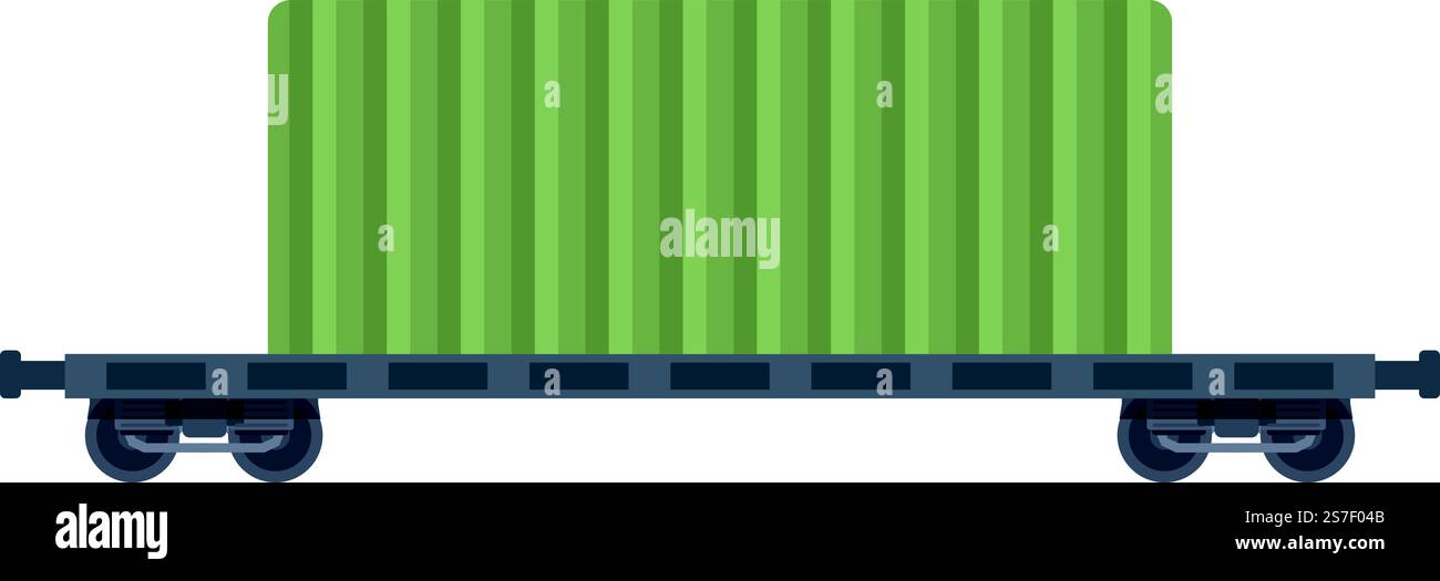 Cargo wagon icon cartoon vector. Train container. Travel road. Cargo ...