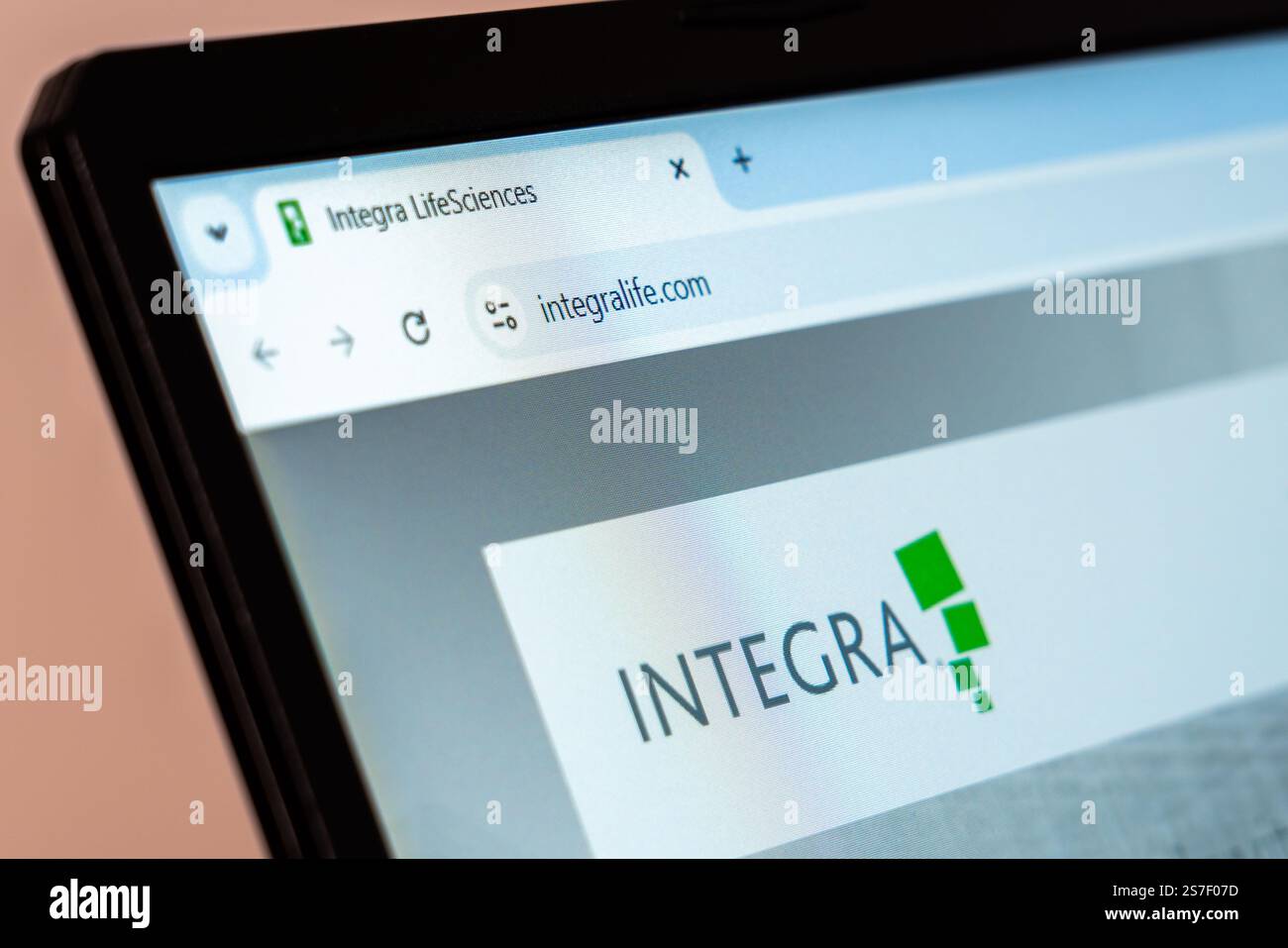 New York, USA - January 19, 2025: Integra LifeSciences website showcasing medical device ...