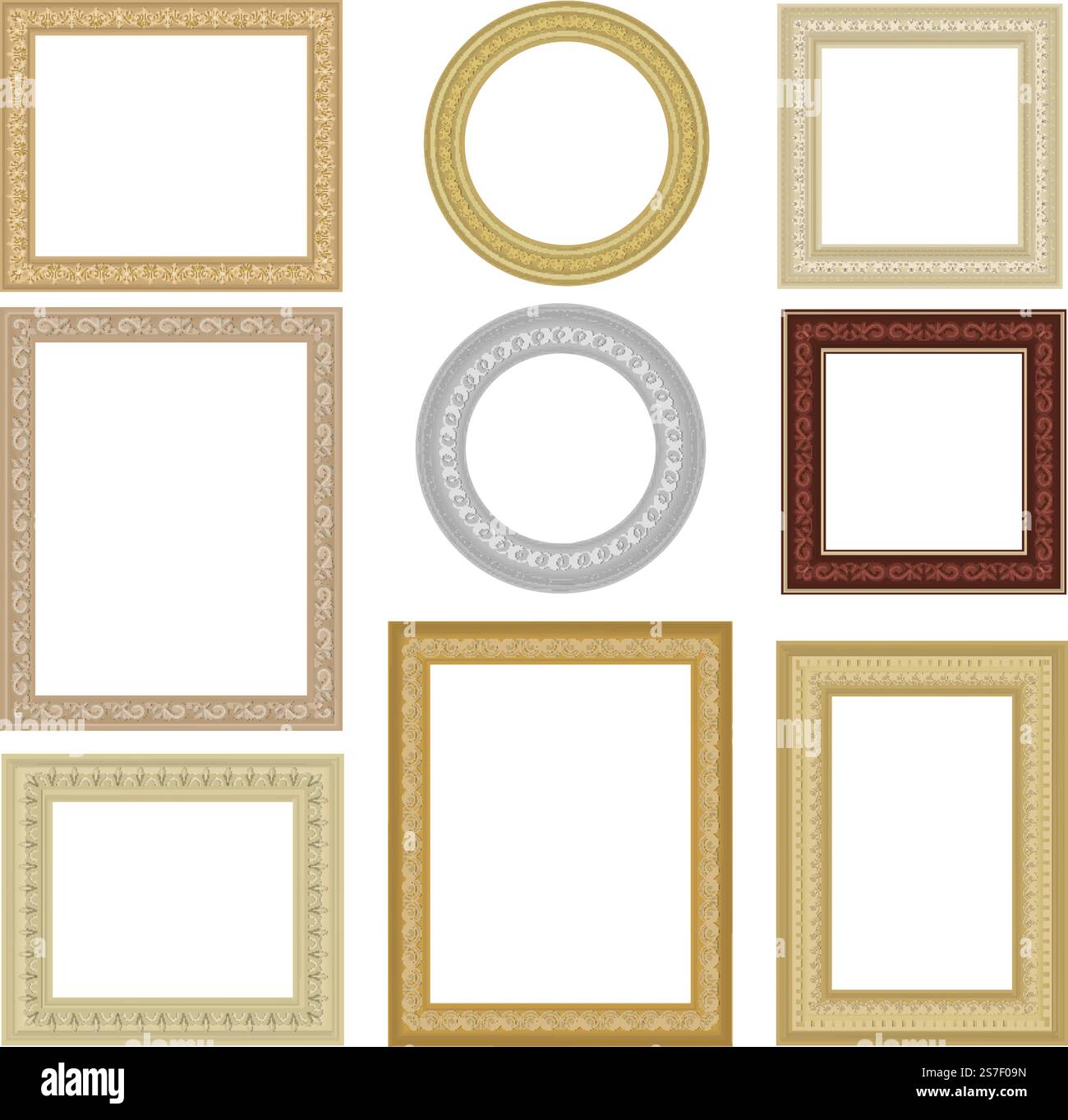 Baguette frames. Pictures and paintings square frames with ornamental ...