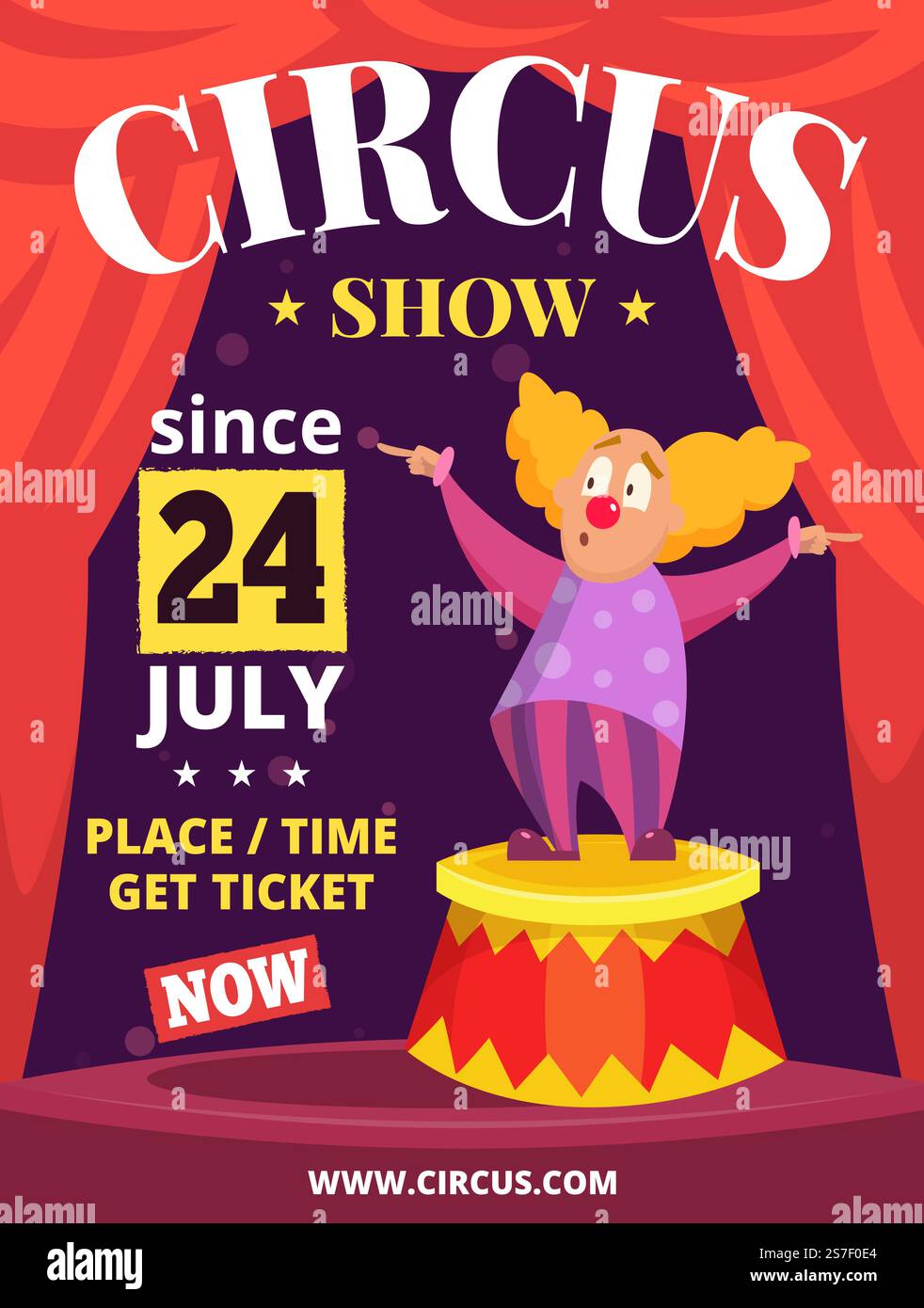 Circus placard. poster invitation to circus entertainment show clown ...