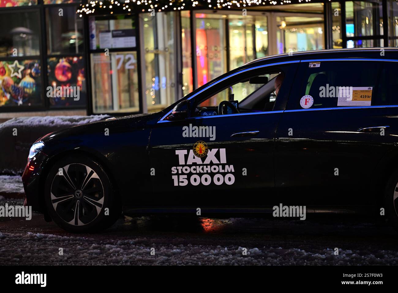 Stockholm, Uppland, Sweden. January 1 2025. Taxi Stockholm Stock Photo ...