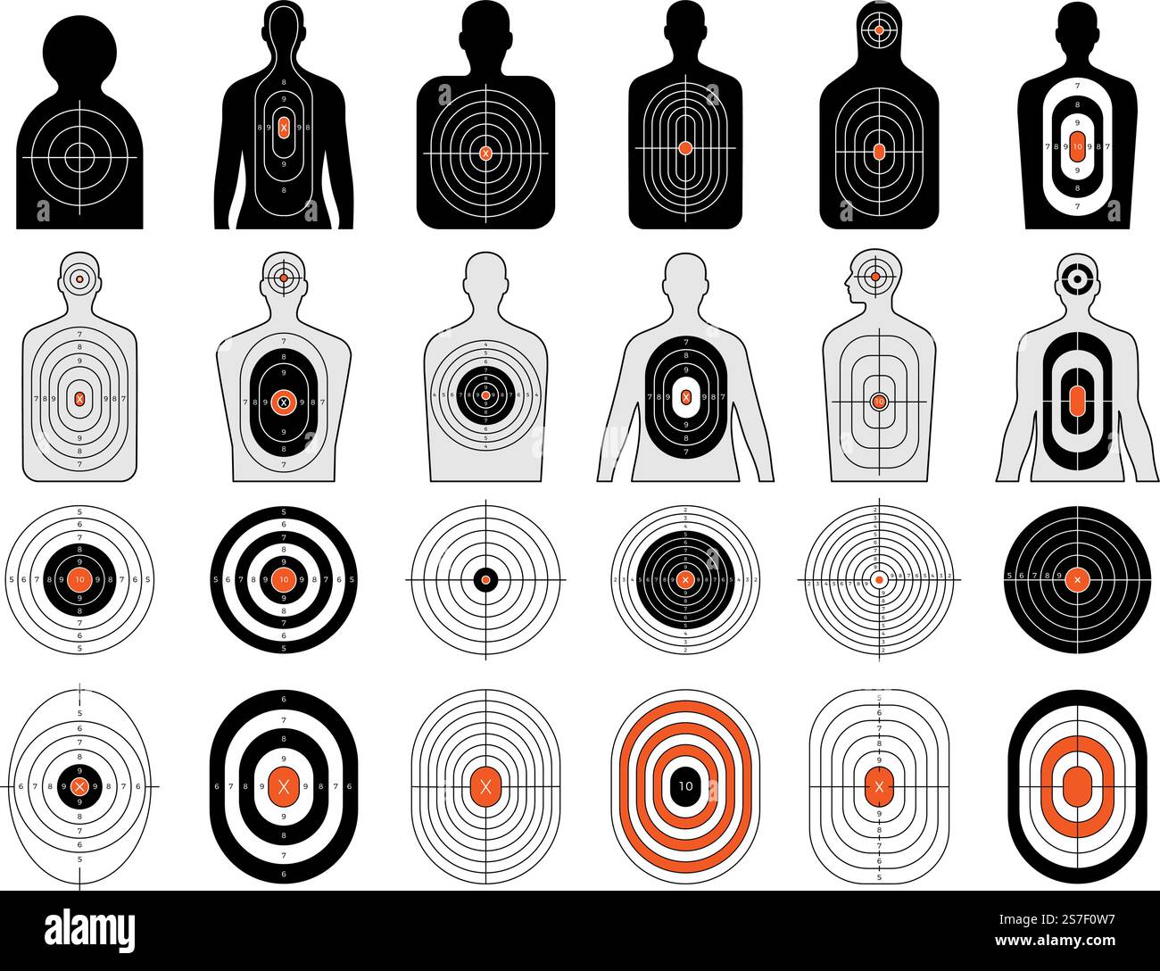 Targets shapes. Templates forms for shooting with military weapons bows ...