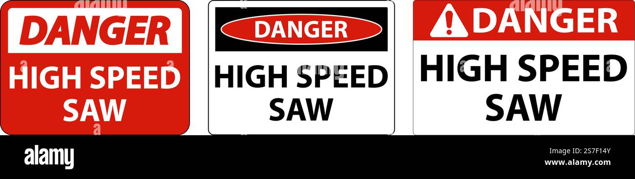 Danger Sign High Speed Saw On White Background Stock Vector Image & Art ...