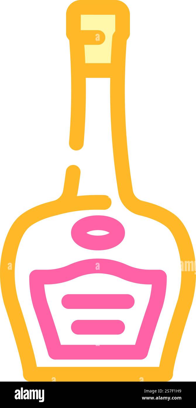 brandy glass bottle color icon vector. brandy glass bottle sign ...