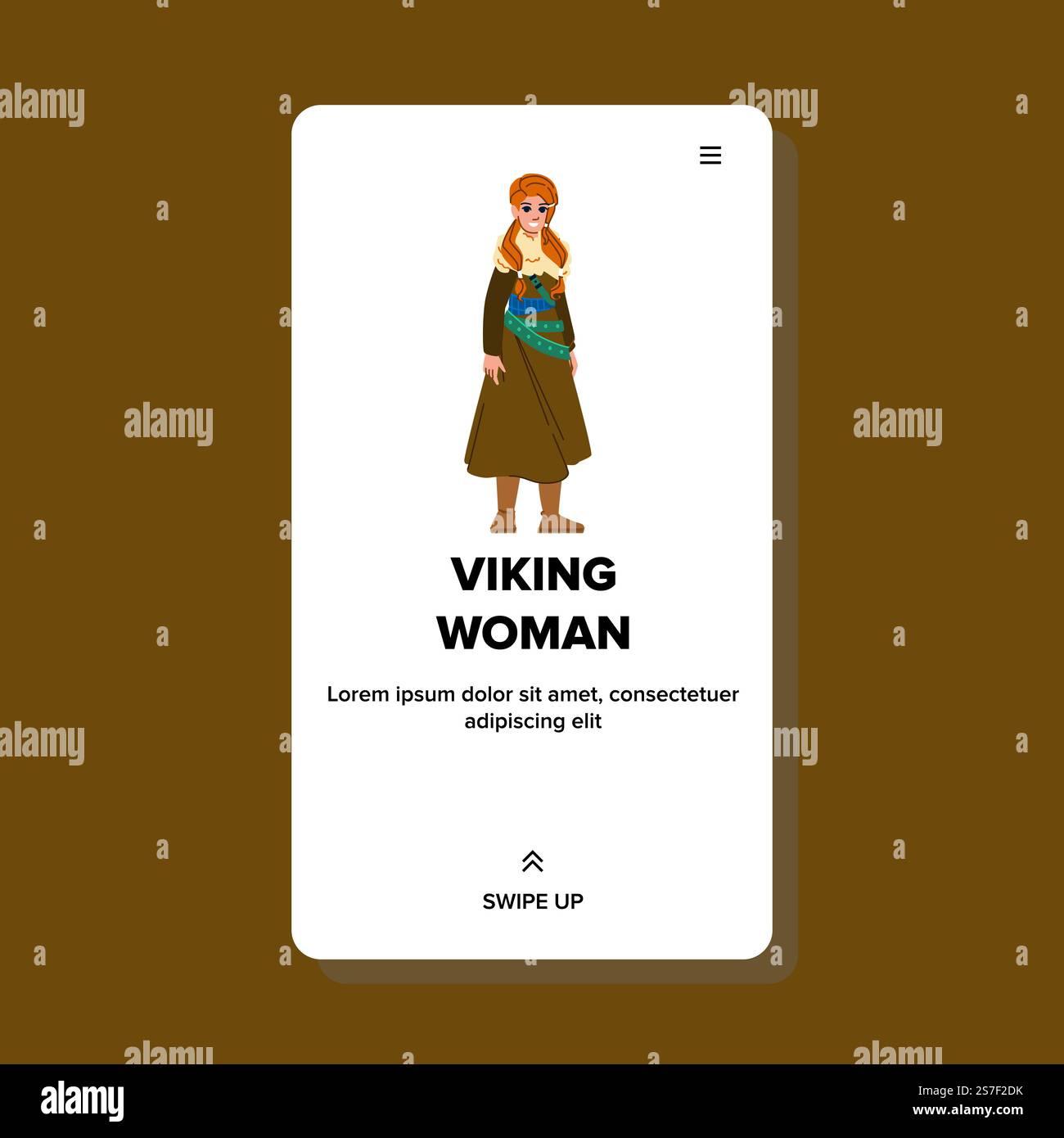 viking woman vector. warrior sword, girl armor, ancient fantasy ...