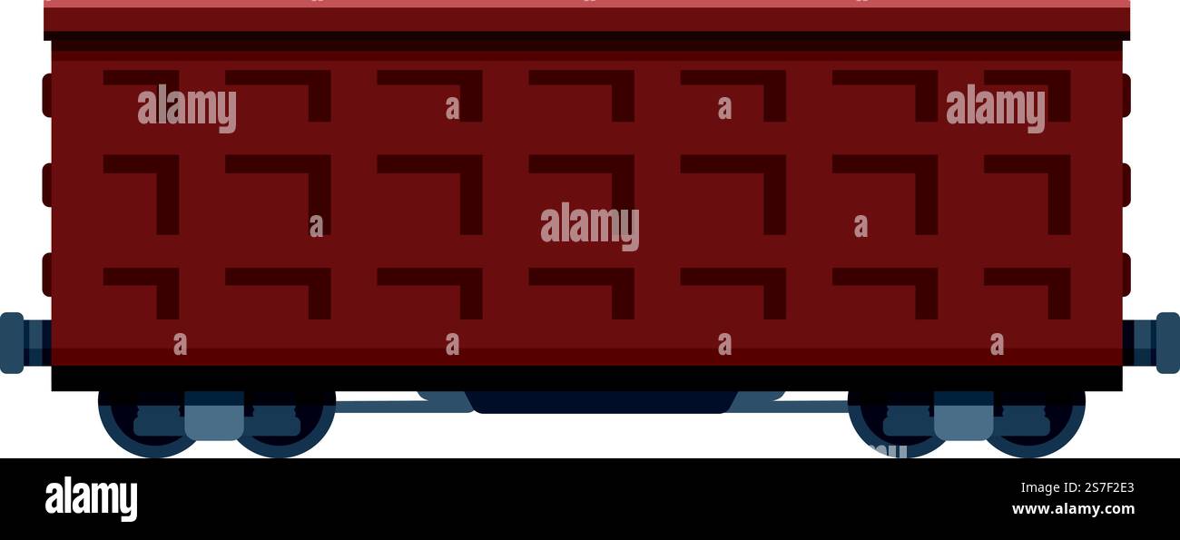 Train freight wagon icon cartoon vector. Cargo goods. Coal rail. Train ...