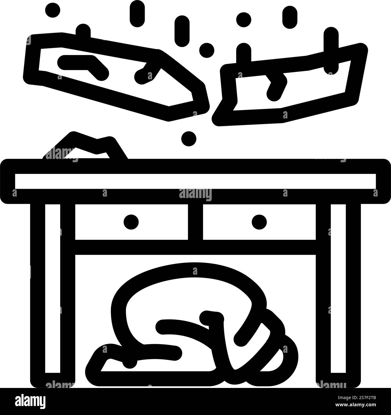 earthquake people safety line icon vector. earthquake people safety ...