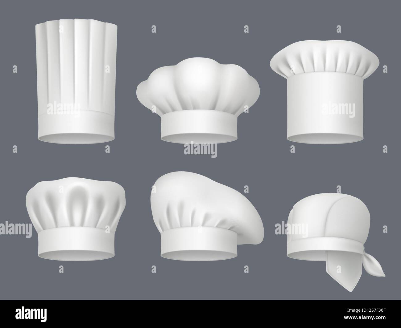 Chef professional clothes. Bandanas and hats for chef decent vector ...