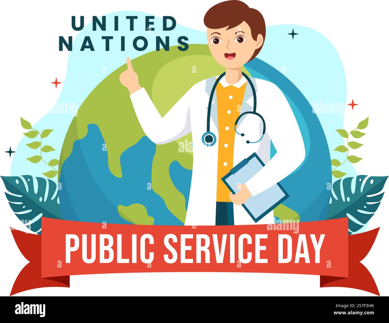 United Nations Public Service Day Vector Illustration on June 23 with ...