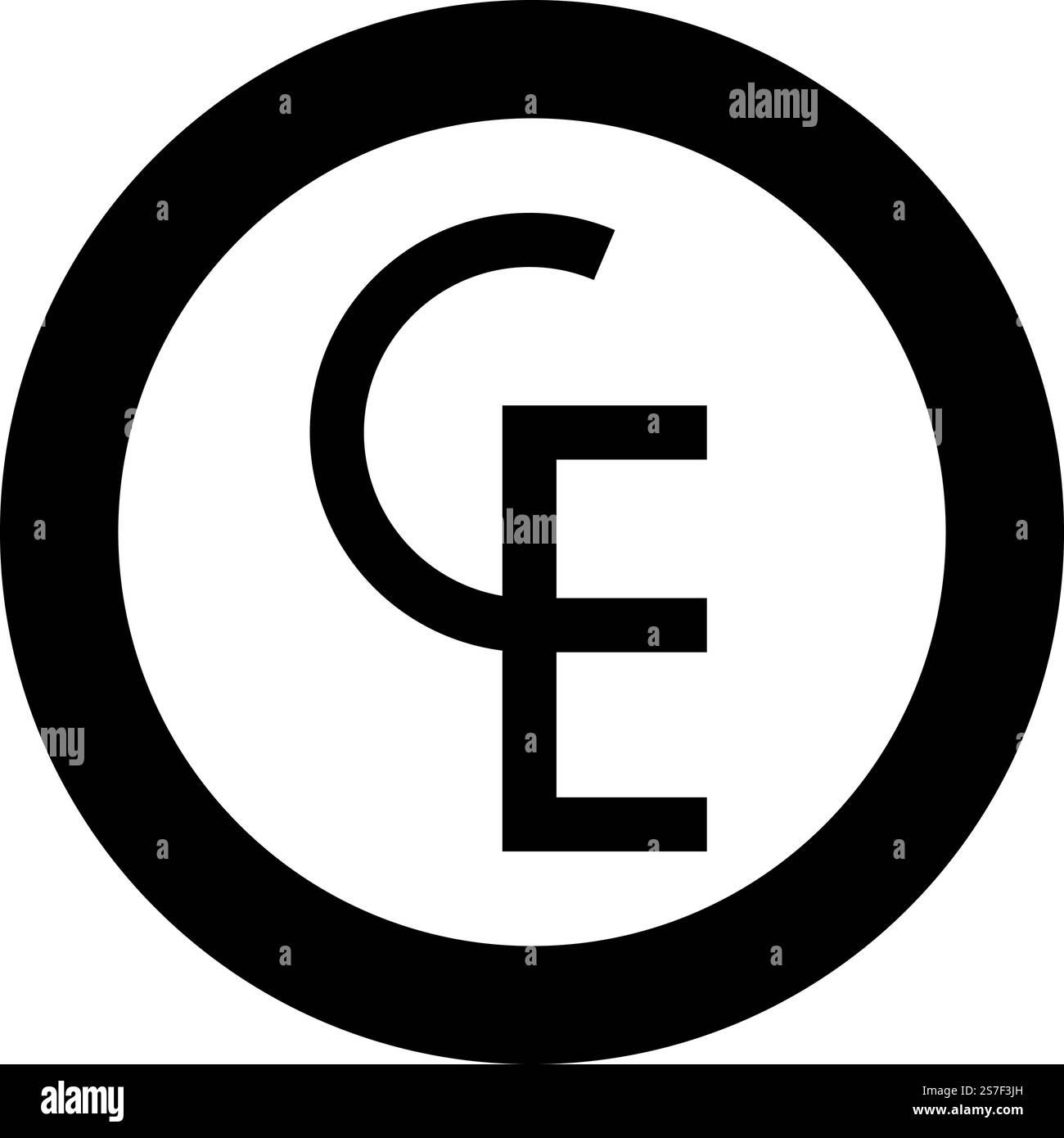 Euro-currency sign ECU European Symbol ecu CE ce icon in circle round ...