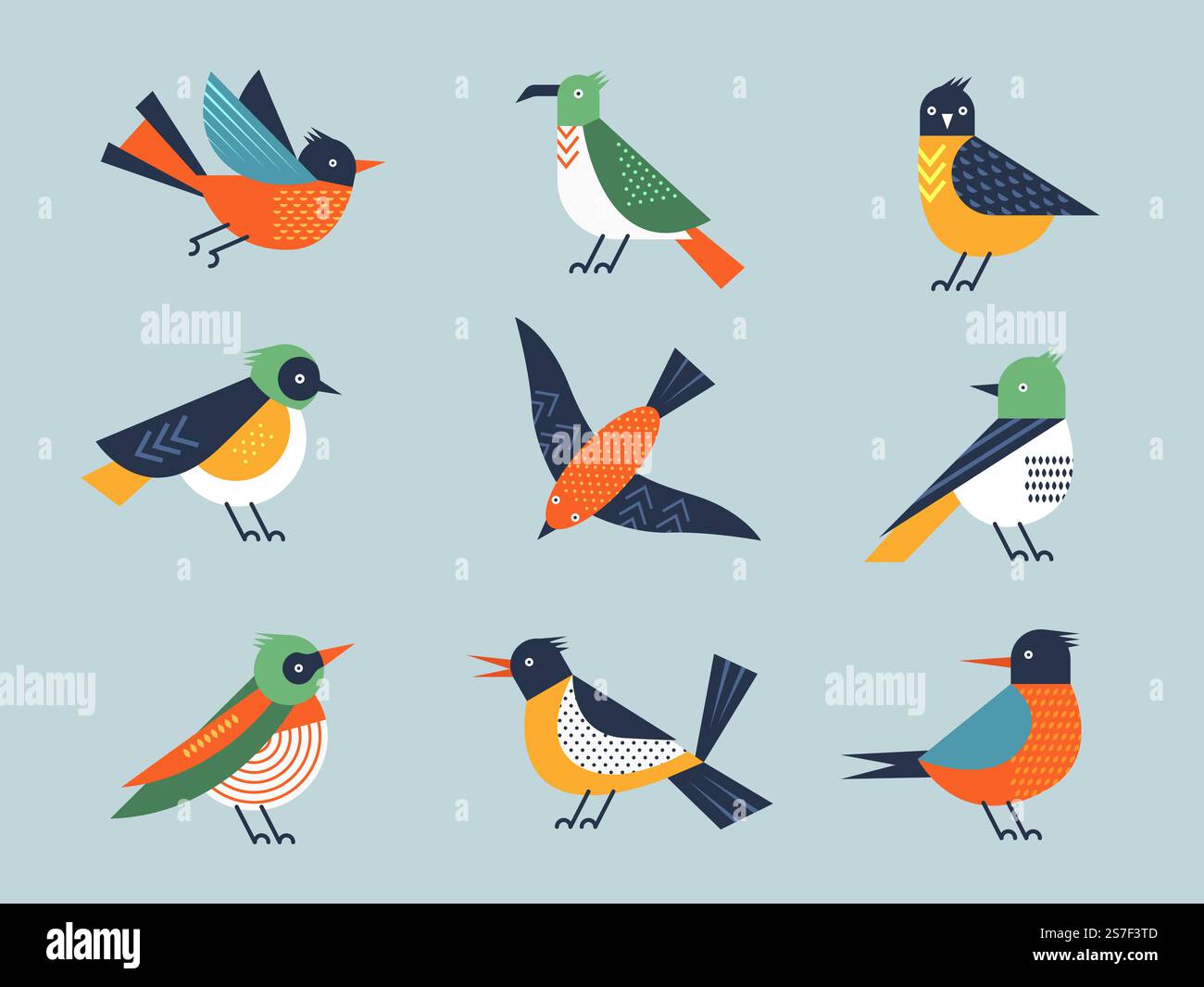 Abstract birds. Flying stylizing geometrical form birds illustrated of ...