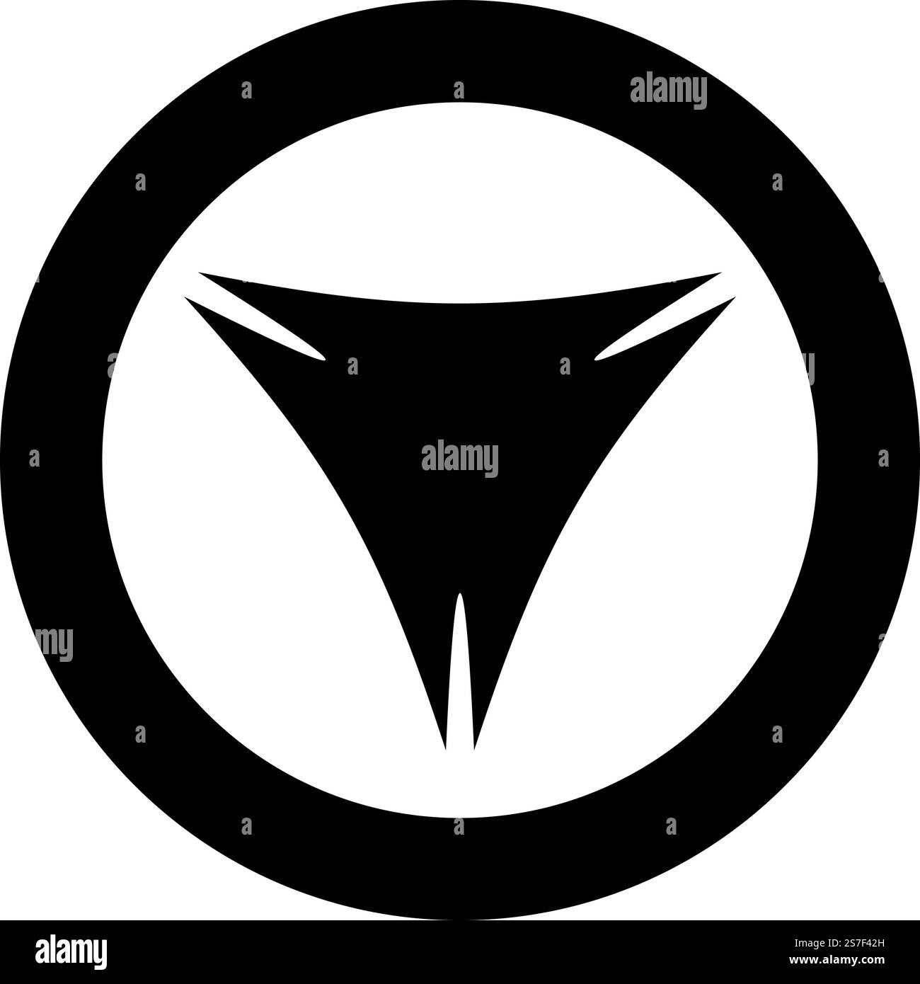 Triangle abstract shape for banner superhero sign icon in circle round ...