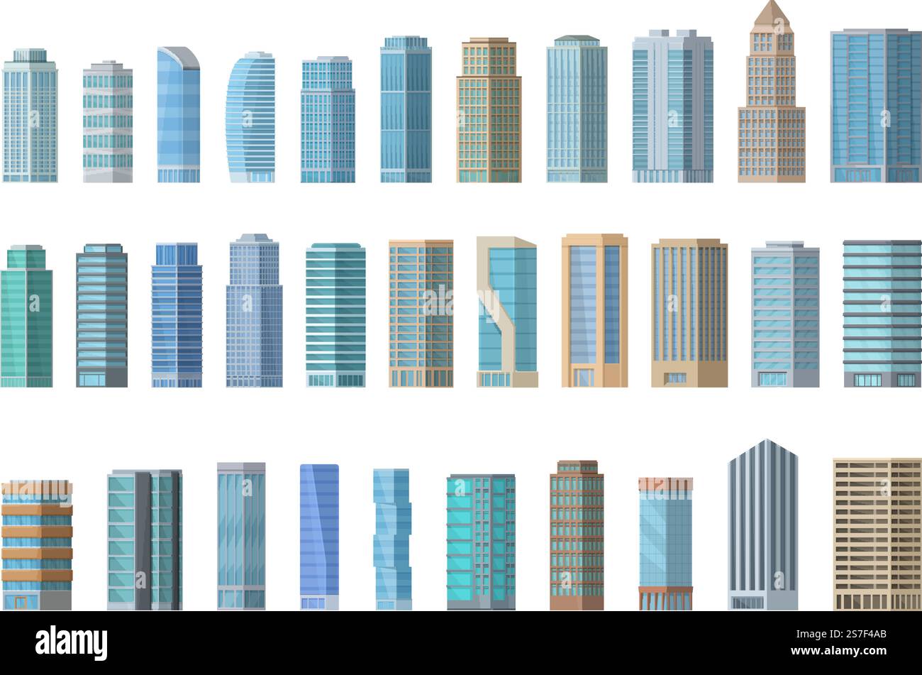 High buildings icons set cartoon vector. Business plan. Floor company ...