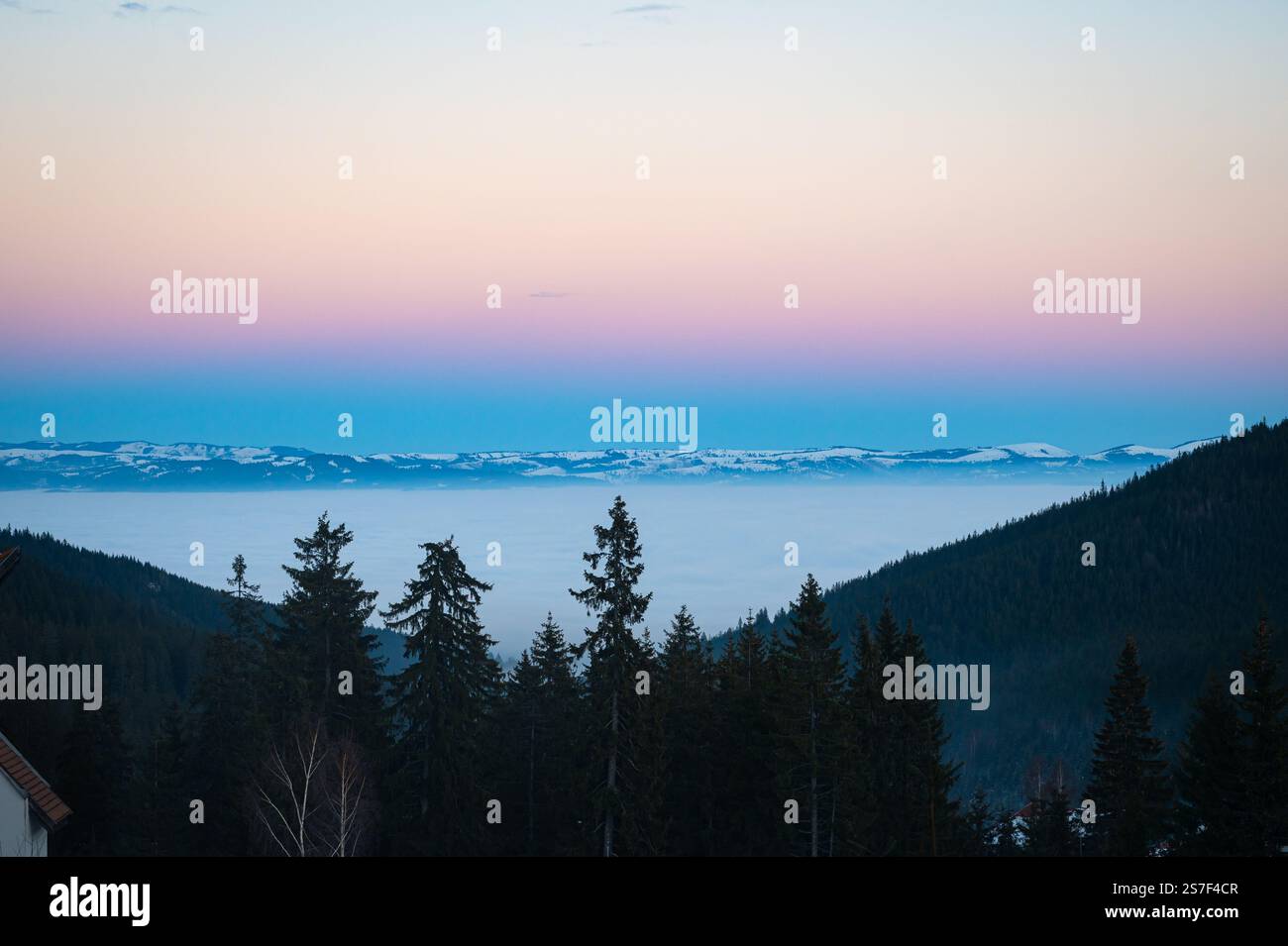 Colorful sky phenomenon called Earth shadow or Belt of Venus over the ...