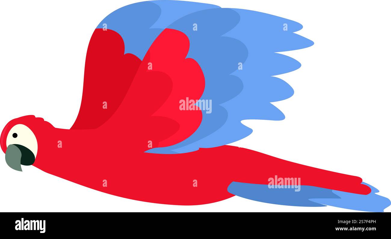 Fast macaw fly icon cartoon vector. Parrow bird. Jungle cute. Fast ...