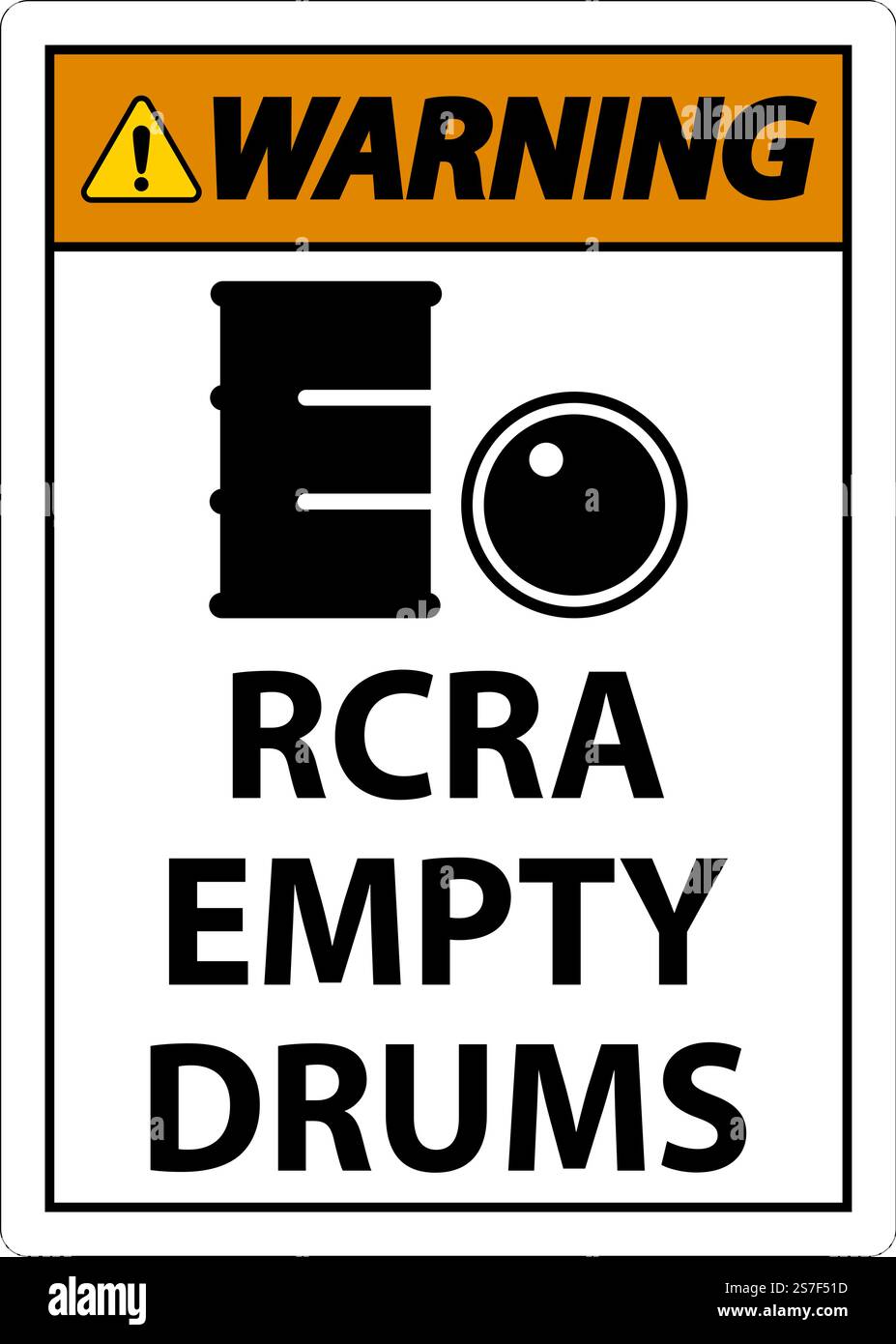 Warning Sign RCRA Empty Drums On White Background Stock Vector Image ...