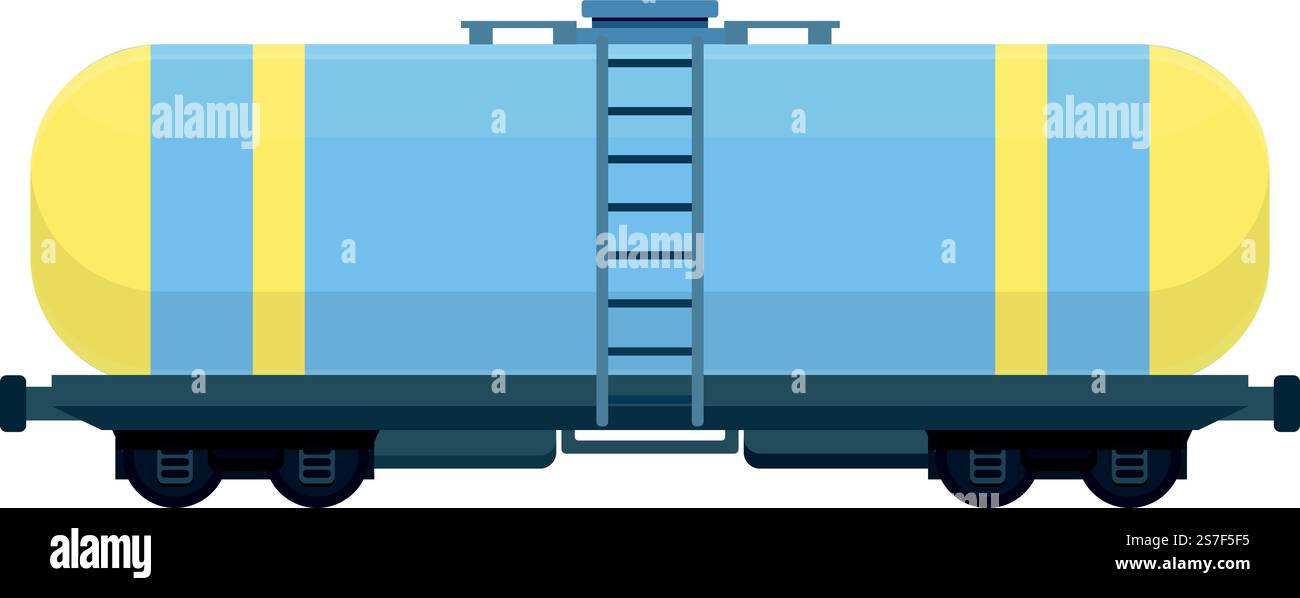 Fuel tank wagon icon cartoon vector. Train cargo. Road travel. Fuel ...