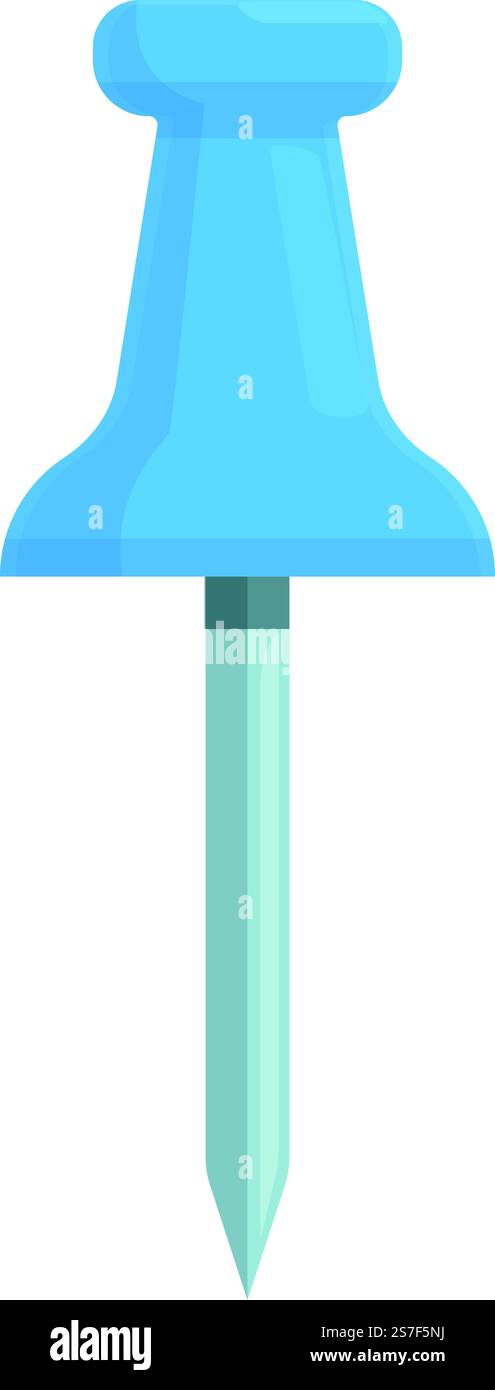 Plastic push pin icon cartoon vector. Paper board. School tack. Plastic push pin icon cartoon ...