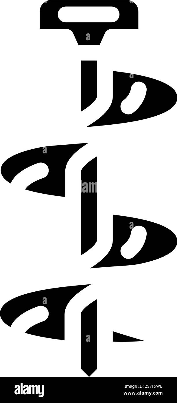 drill bit planting garden tool glyph icon vector. drill bit planting ...