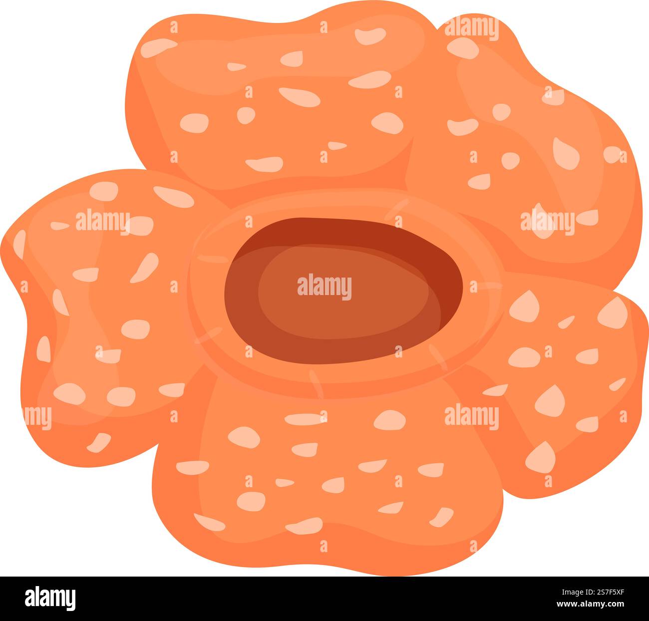 Orange flower icon cartoon vector. Forest rafflesia. Asia plant. Orange ...