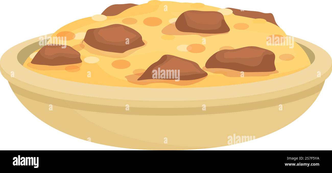 Pilaf meat icon cartoon vector. Dish rice. Armenian food. Pilaf meat ...