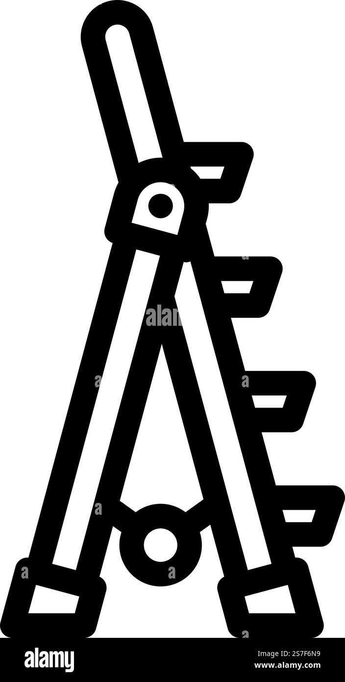 utility ladder garage tool line icon vector. utility ladder garage tool ...