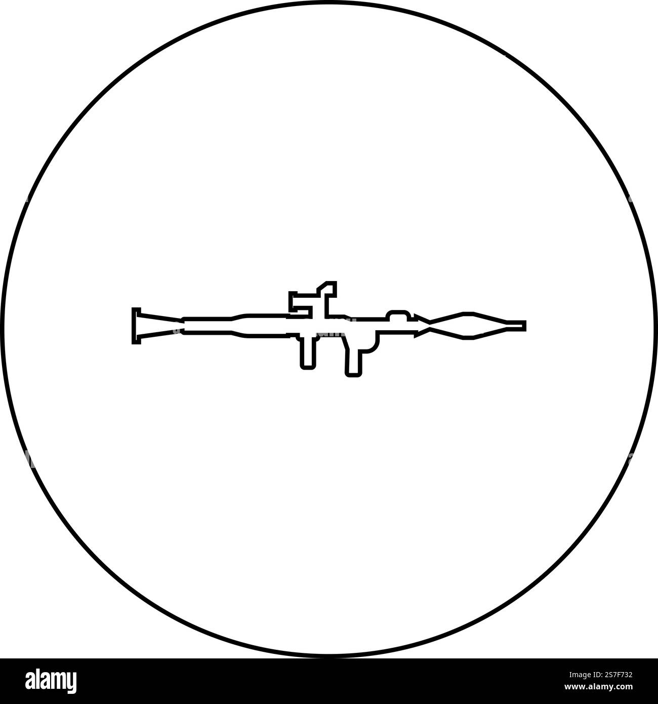 Grenade launcher military weapon army icon in circle round black color vector illustration image ...