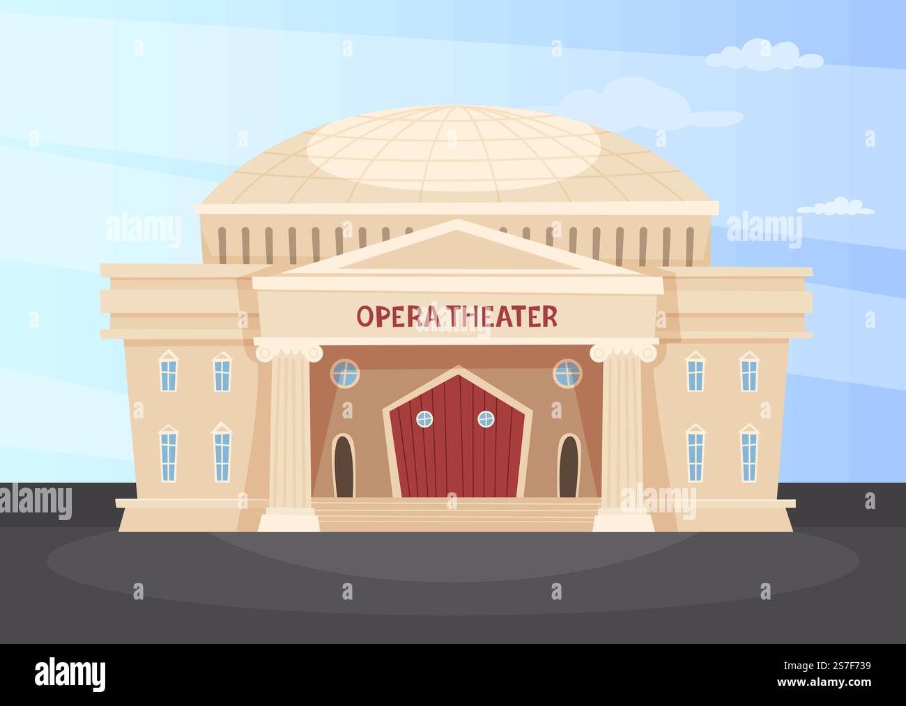 Opera building. authentic architectural object theatre building. vector ...