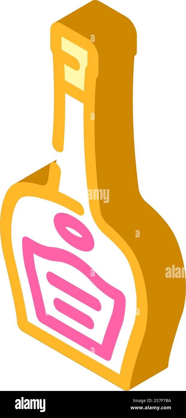 brandy glass bottle isometric icon vector. brandy glass bottle sign ...