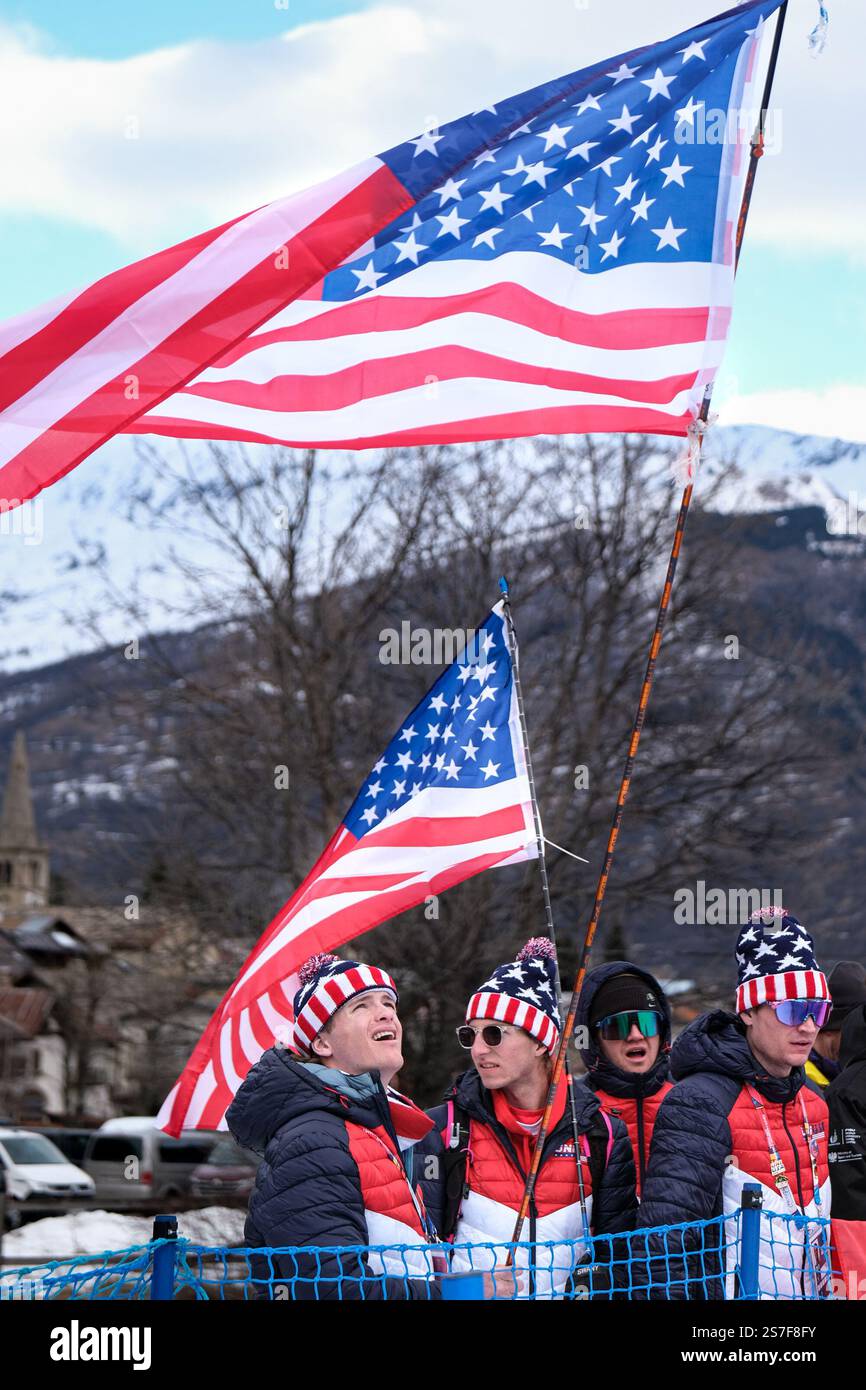 Bardonecchia, Italy. 18th Jan, 2025. USA fans during the FISU Games ...