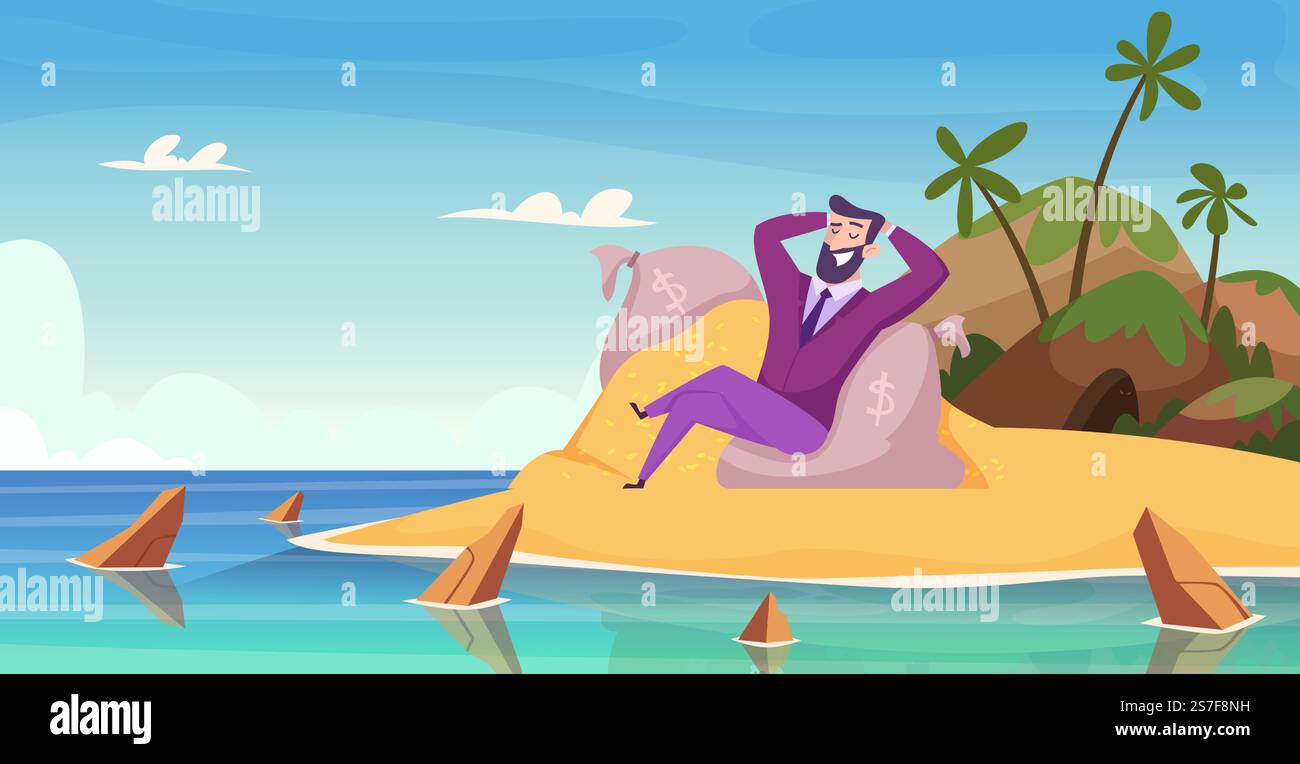 Young rich chilling Stock Vector Images - Alamy