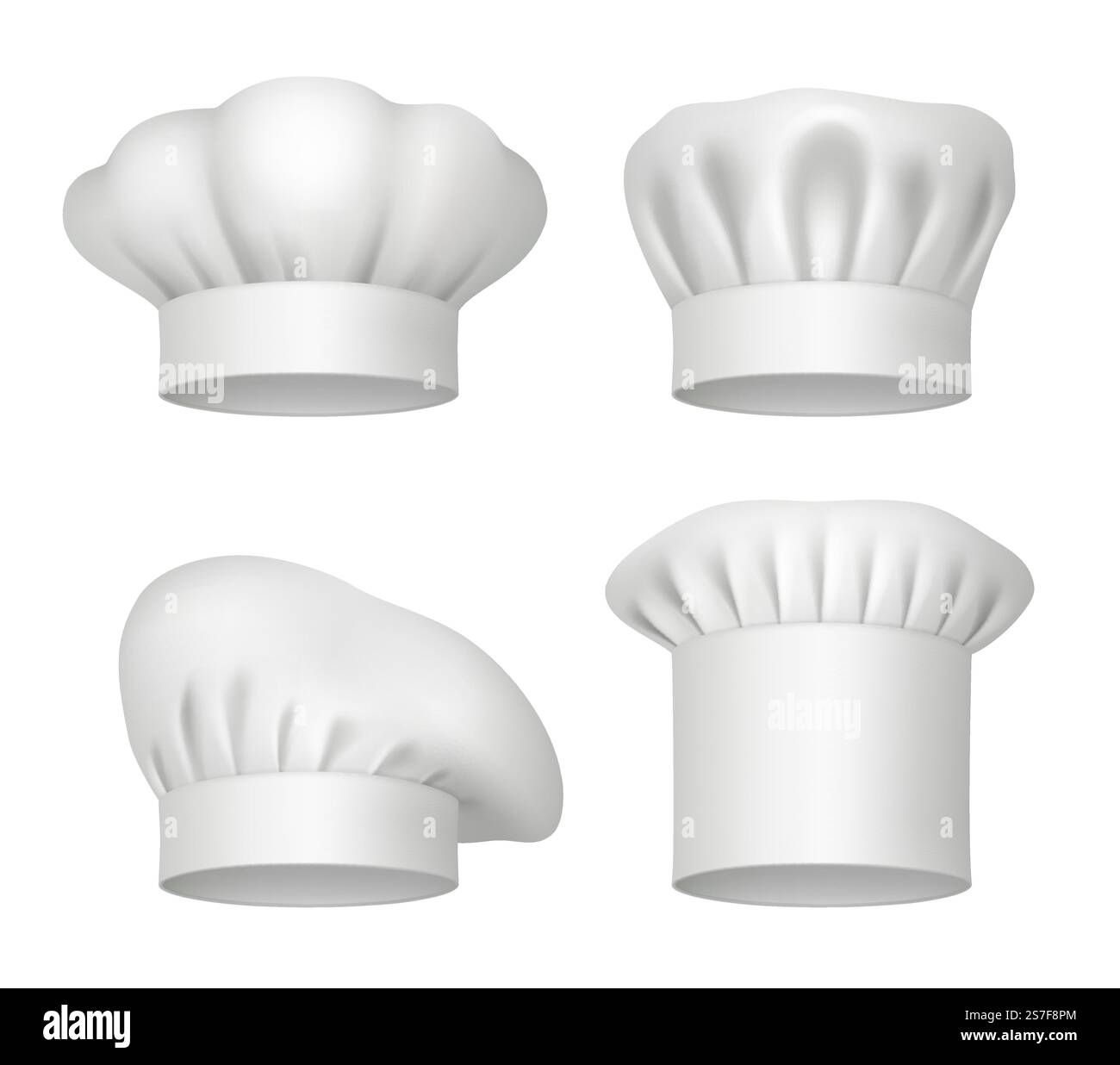 Chef hats. Realistic professional culinary chef clothes hats and ...