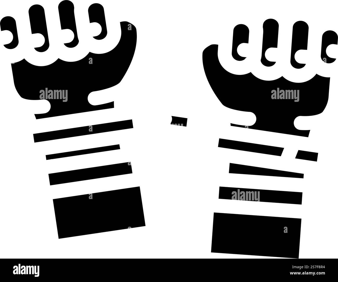 handcuffed hands crime glyph icon vector. handcuffed hands crime sign ...