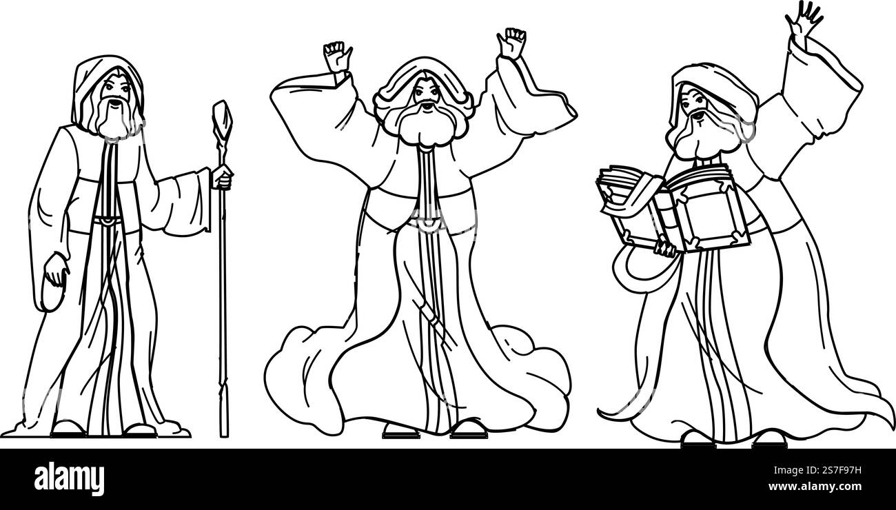 wizard magic vector. magician witch, fantasy costume, halloween ...
