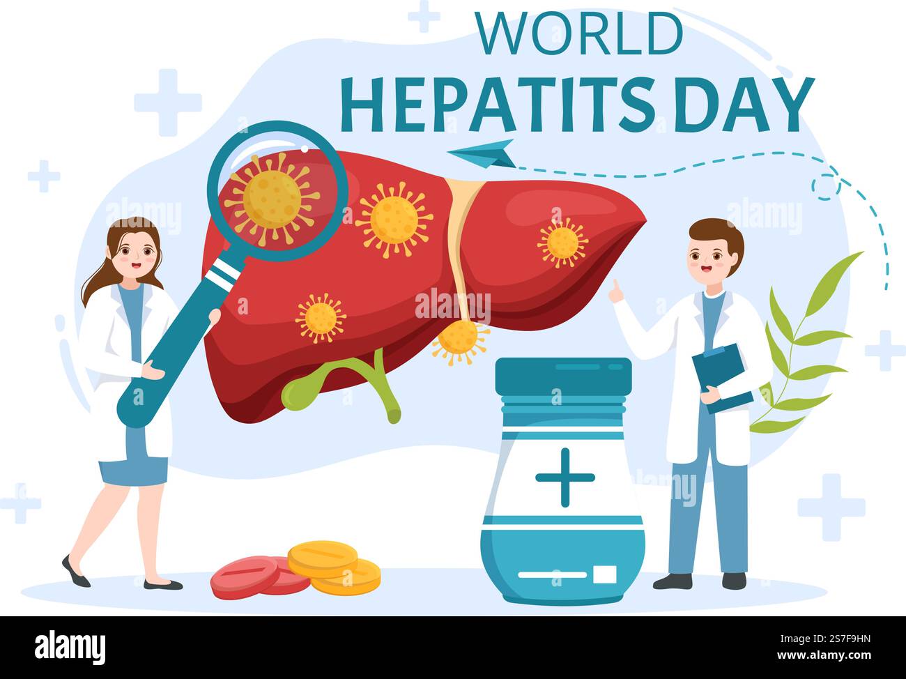 World Hepatitis Day Vector Illustration of Patient Diseased Liver ...