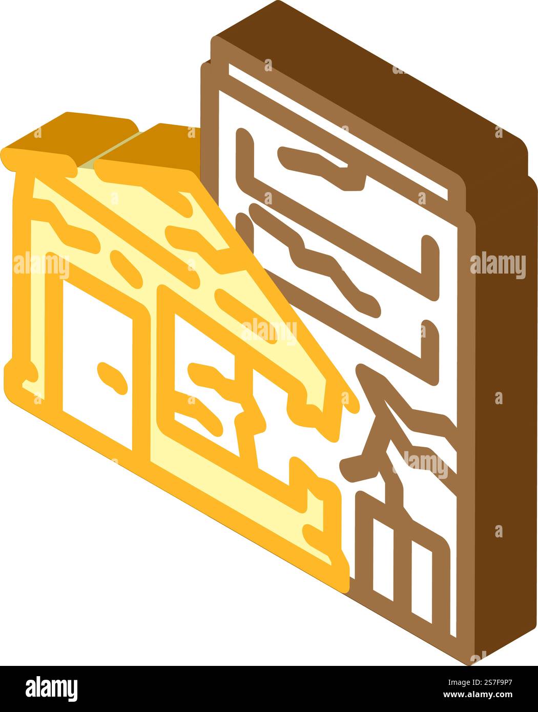 siesmic collapse isometric icon vector. siesmic collapse sign. isolated ...