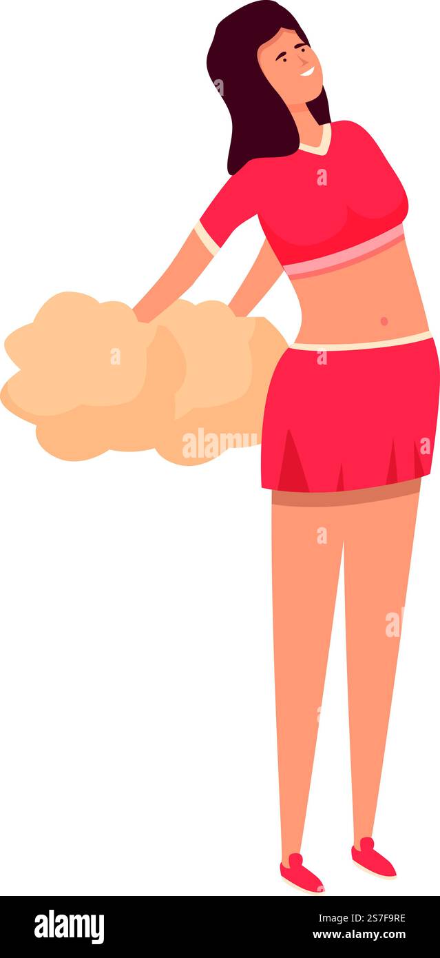 Cute cheerleader icon cartoon vector. Girl leader. Woman dancer. Cute ...