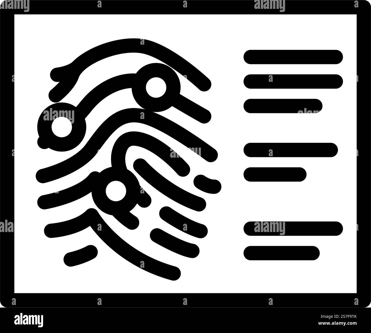 fingerprint crime line icon vector. fingerprint crime sign. isolated ...