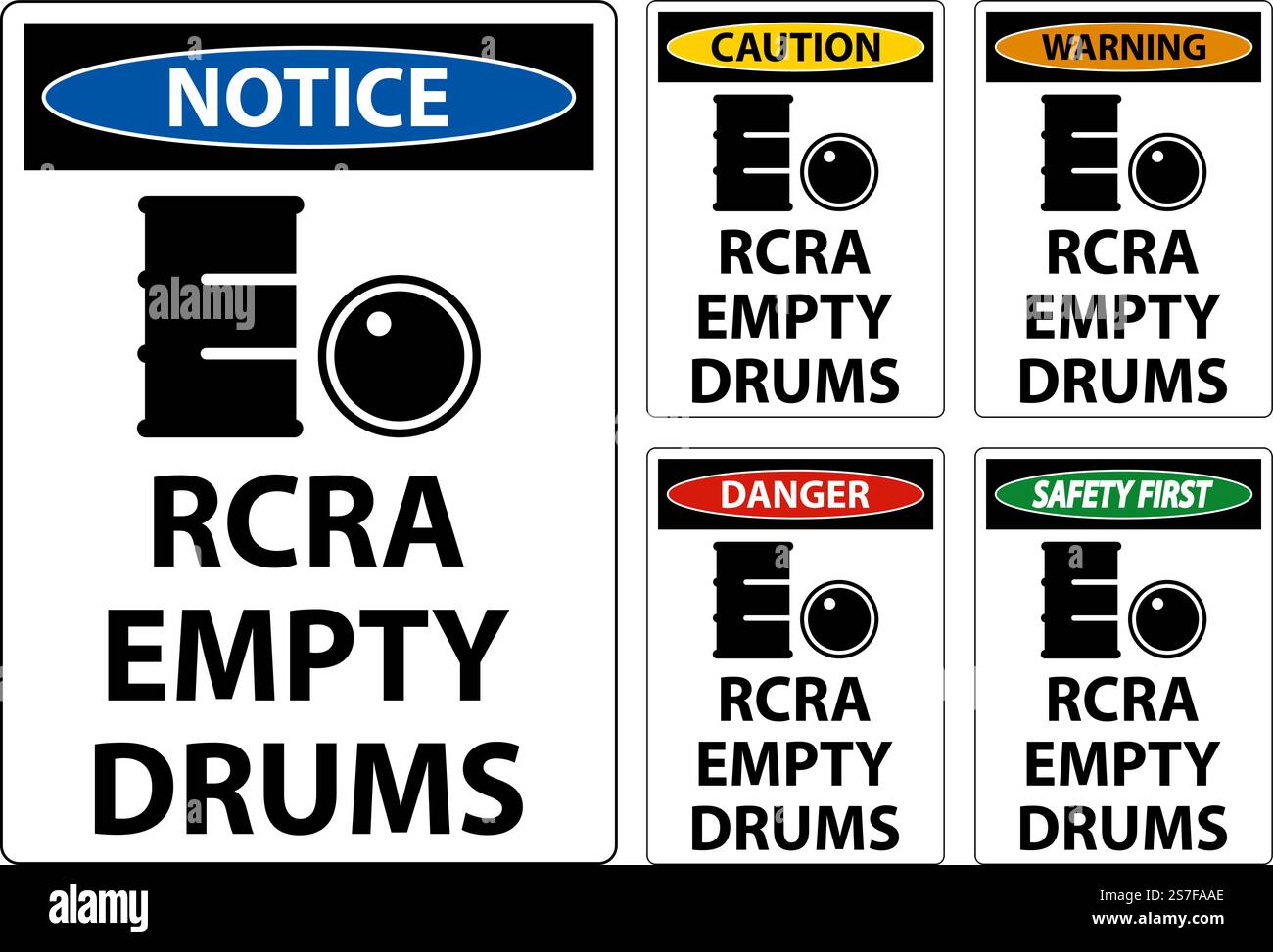 Notice Sign RCRA Empty Drums On White Background Stock Vector Image ...