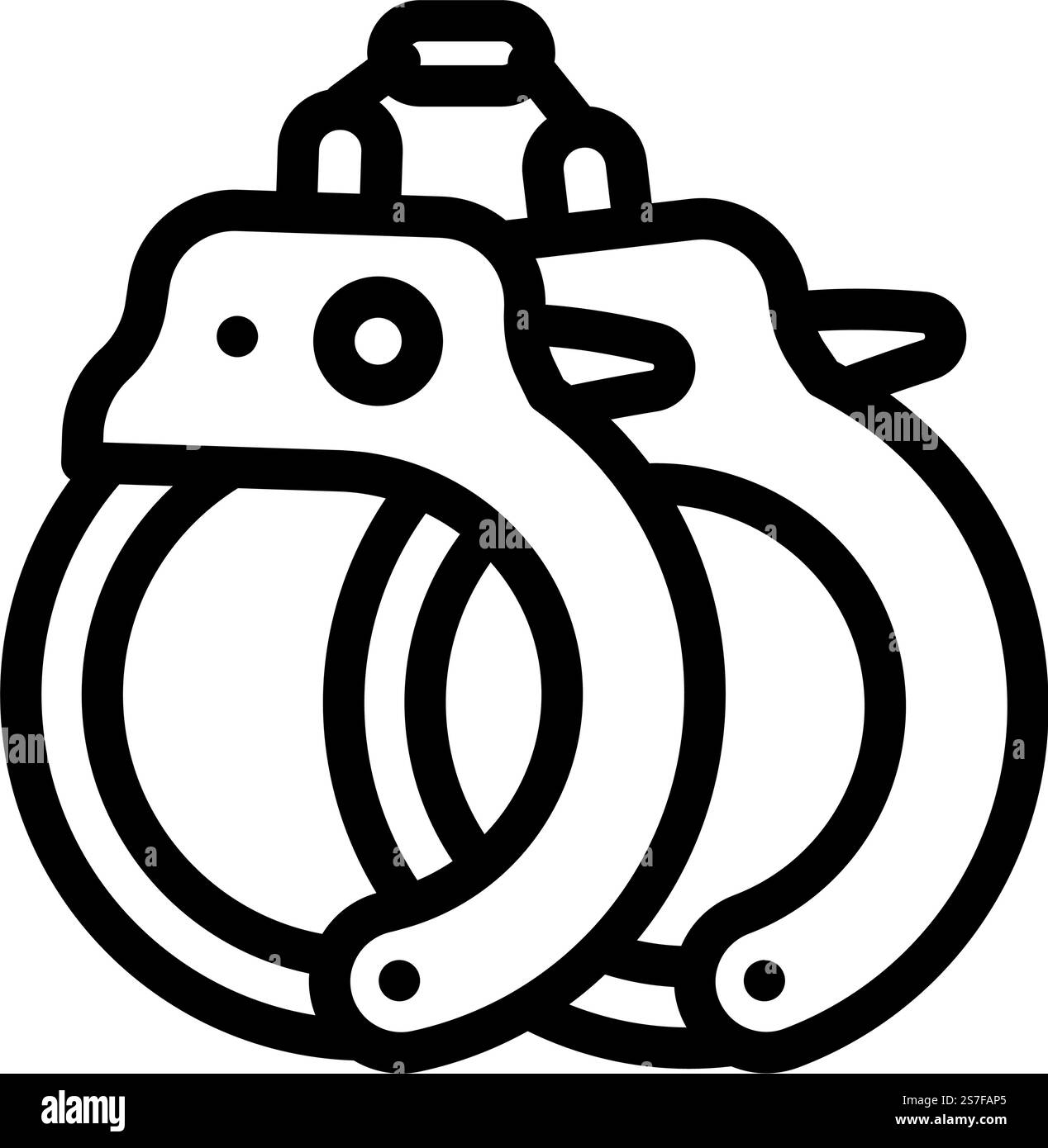 handcuffs crime line icon vector. handcuffs crime sign. isolated ...