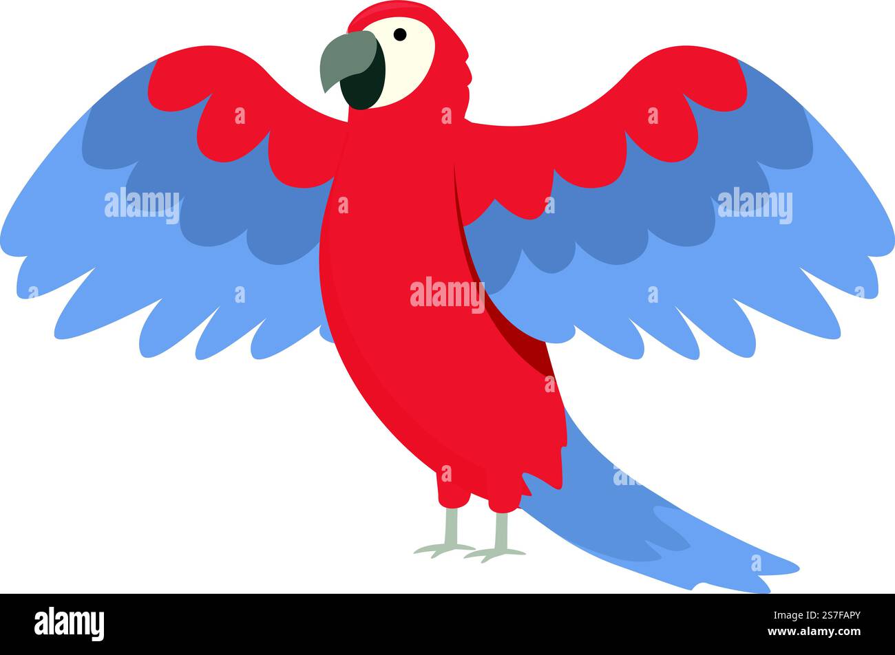 Blue red macaw icon cartoon vector. Parrot bird. Animal fly. Blue red ...