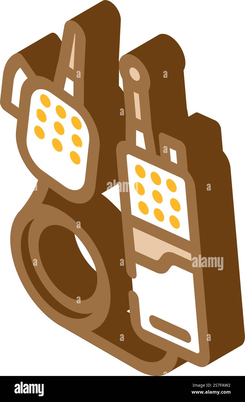 police walkie talkie crime isometric icon vector. police walkie talkie ...