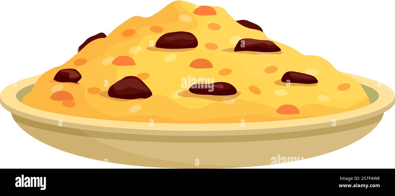 Traditional pilaf icon cartoon vector. Dish food. Arabic fried ...