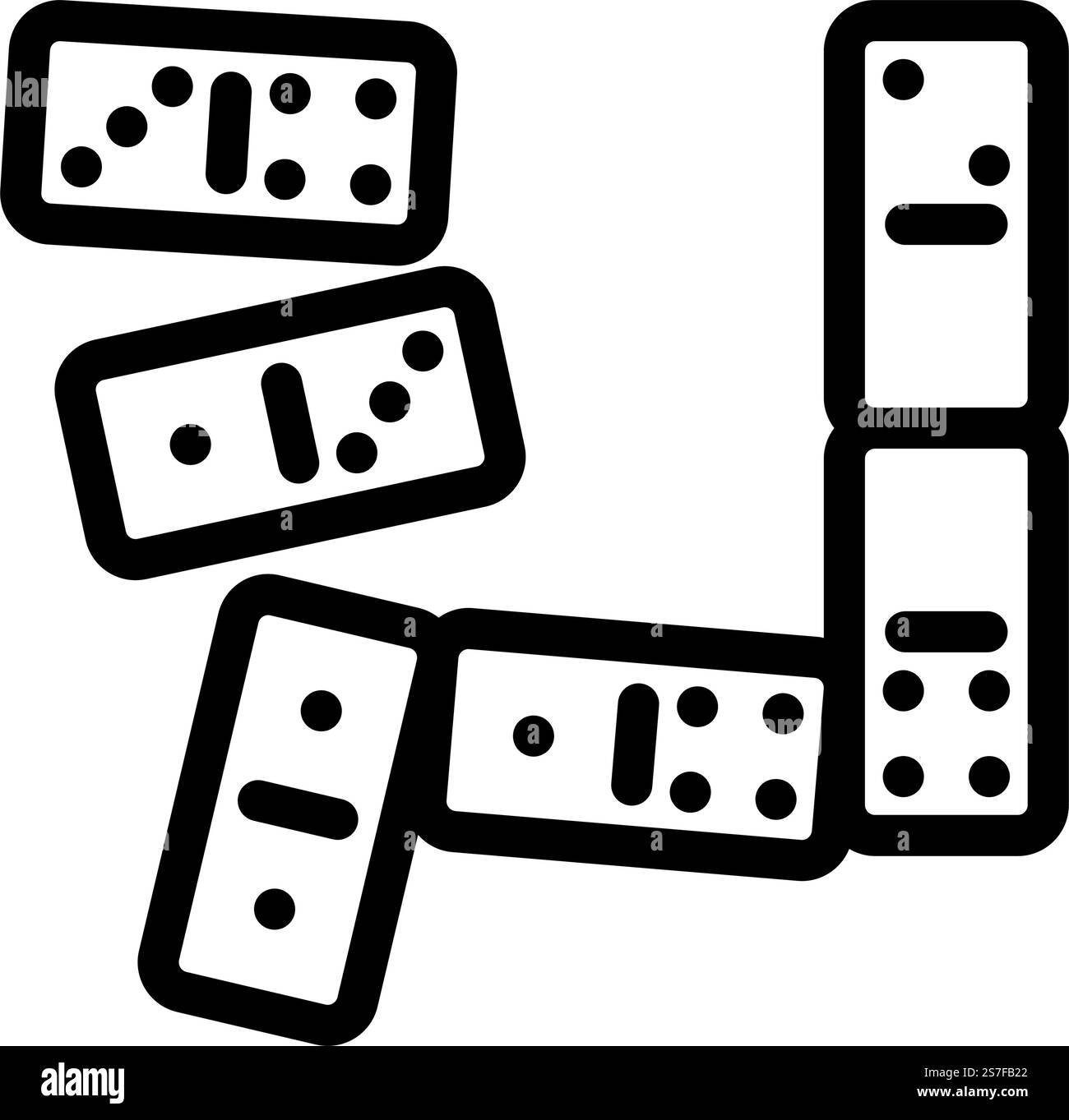 dominoes set board table line icon vector. dominoes set board table ...