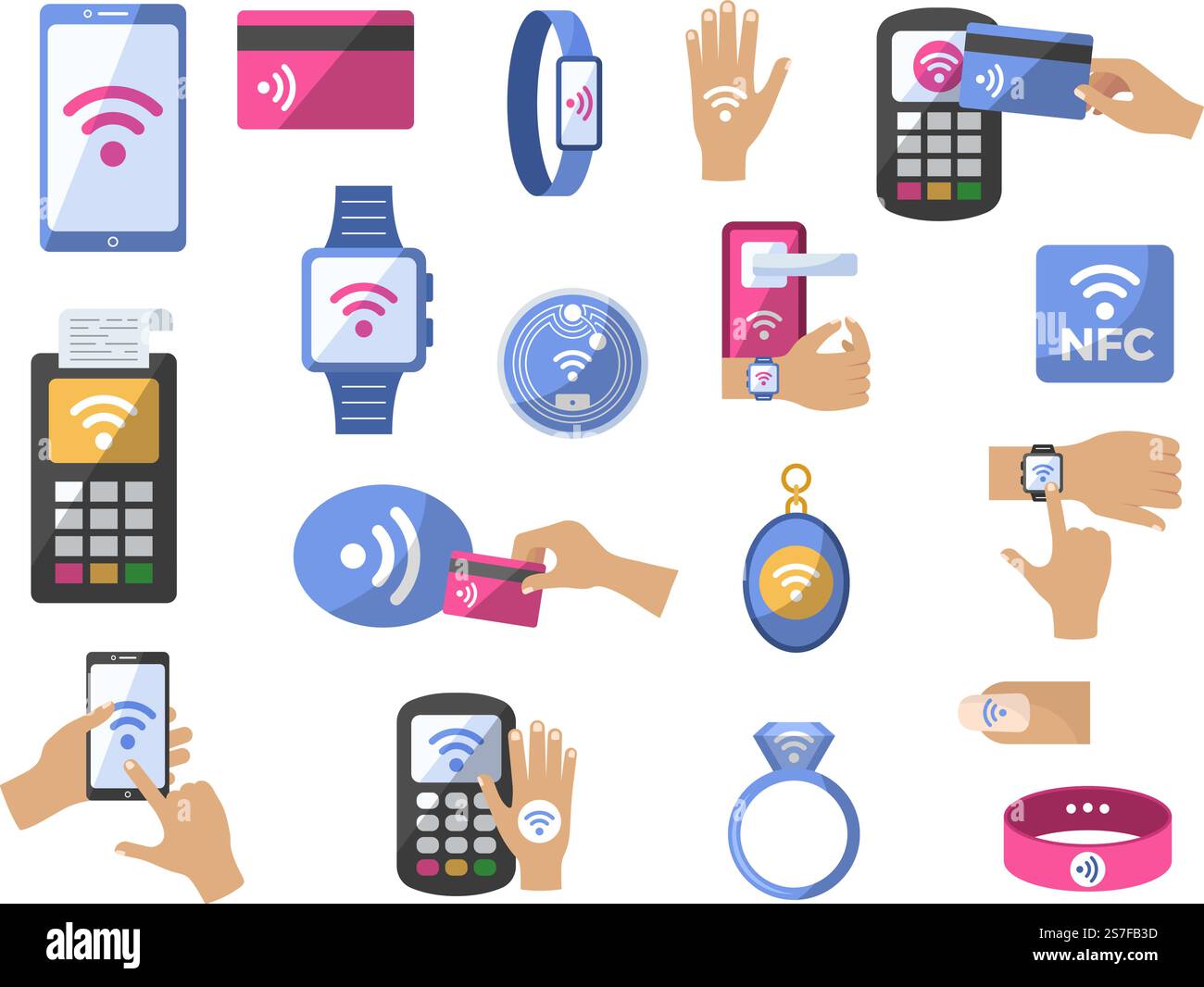 Nfc. Smart connection smartphones for pos paid terminal smart systems of distance payments ...