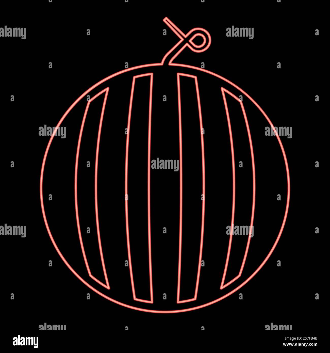 Neon watermelon red color vector illustration image flat style light ...