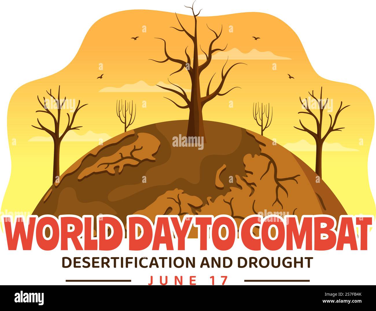 World Day to Combat Desertification and Drought Vector Illustration ...