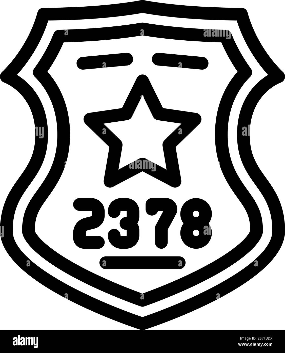 police badge crime line icon vector. police badge crime sign. isolated ...